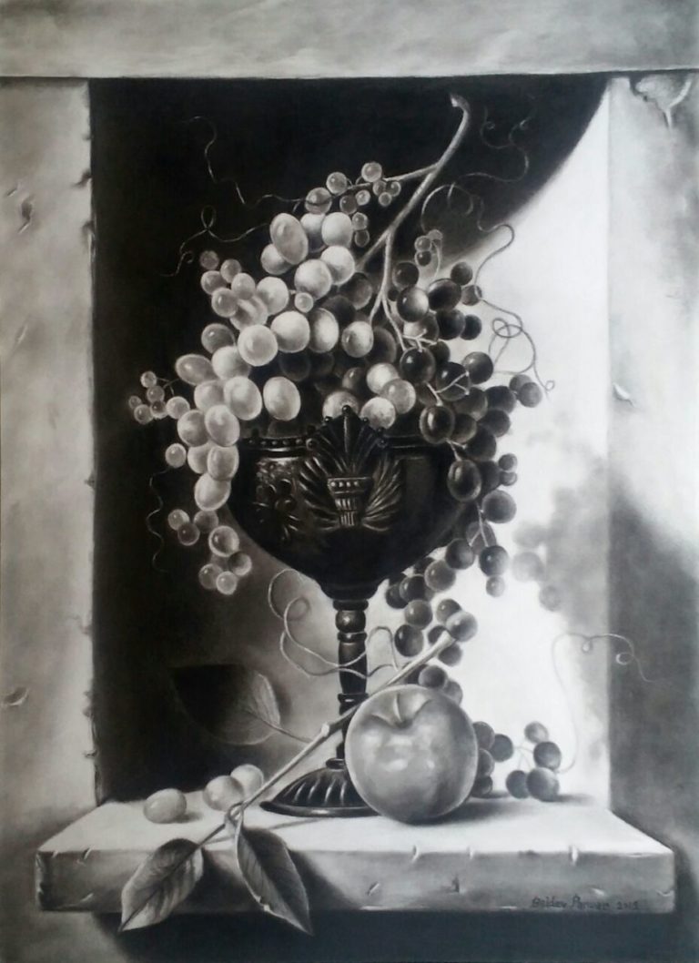 Still Life Grapes Painting | Green grape painting | Grape wall painting